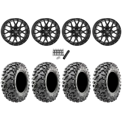 Maxxis Carnivore RT 28x10-14 (8ply) Radial Tires on ITP Hurricane Satin Black Wheels